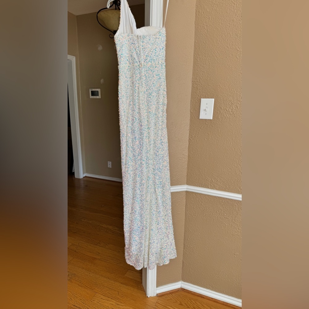 White Sequin Windsor Formal Gown - Gem